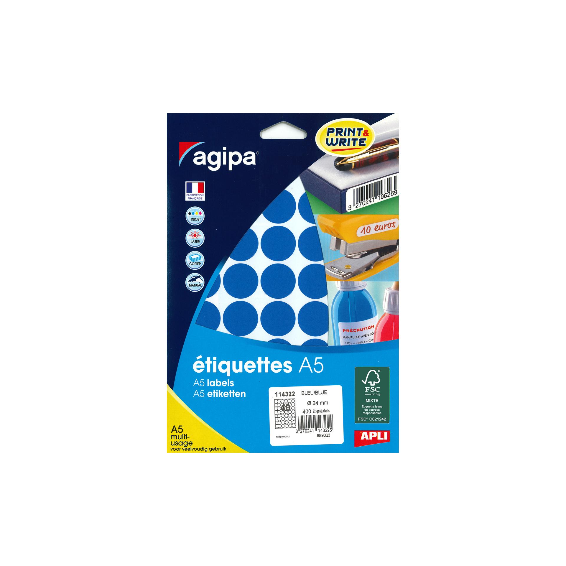 Pastilles bleue multi-usage Ø 24 mm 10 feuilles | APLI