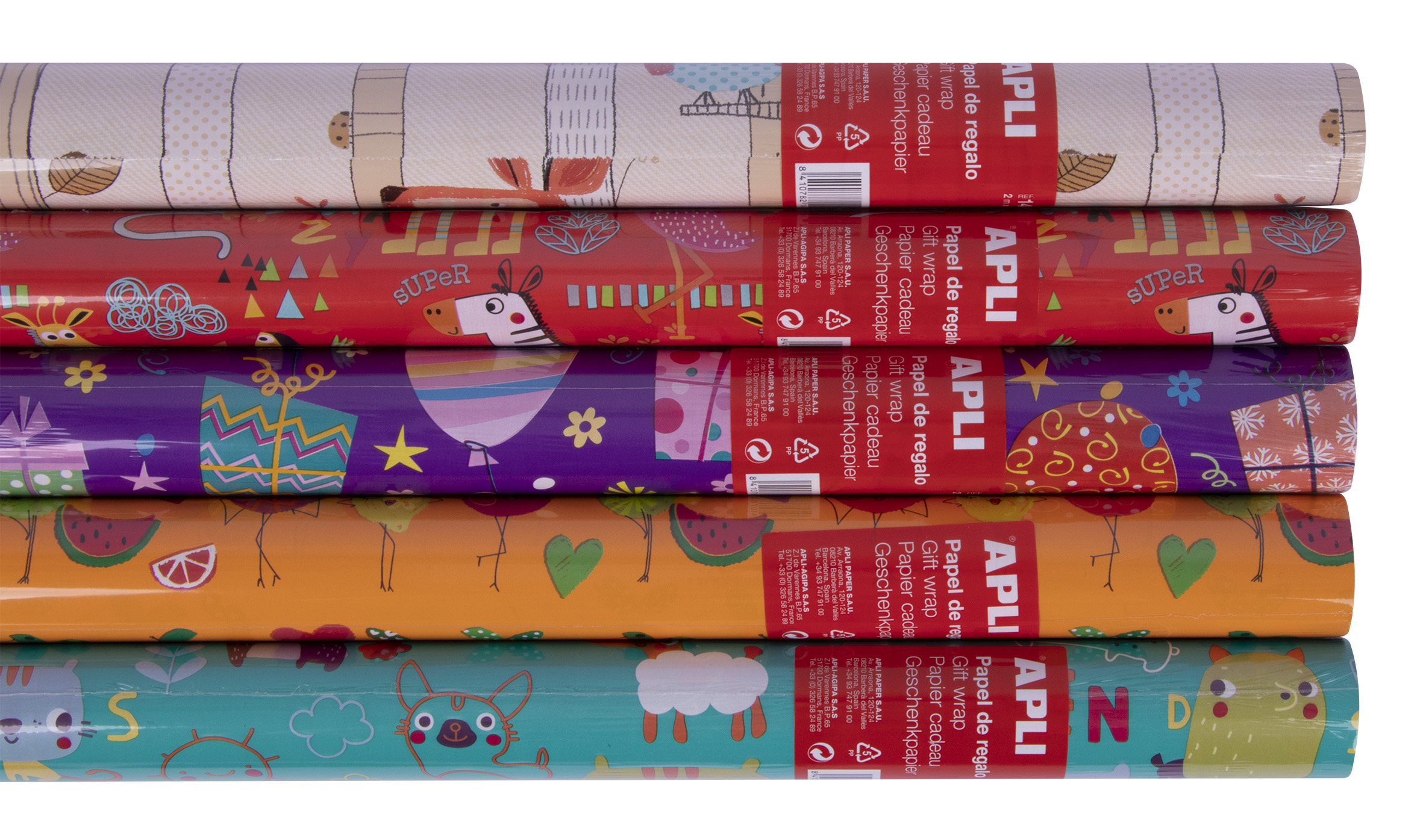 Papier cadeau Enfants motifs assortis 0,7 x 2 m. | APLI